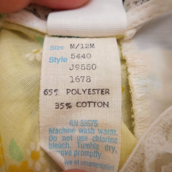 Vintage | Dresses | Vintage Baby Girl 2 Month Yellow Floral Dress ...